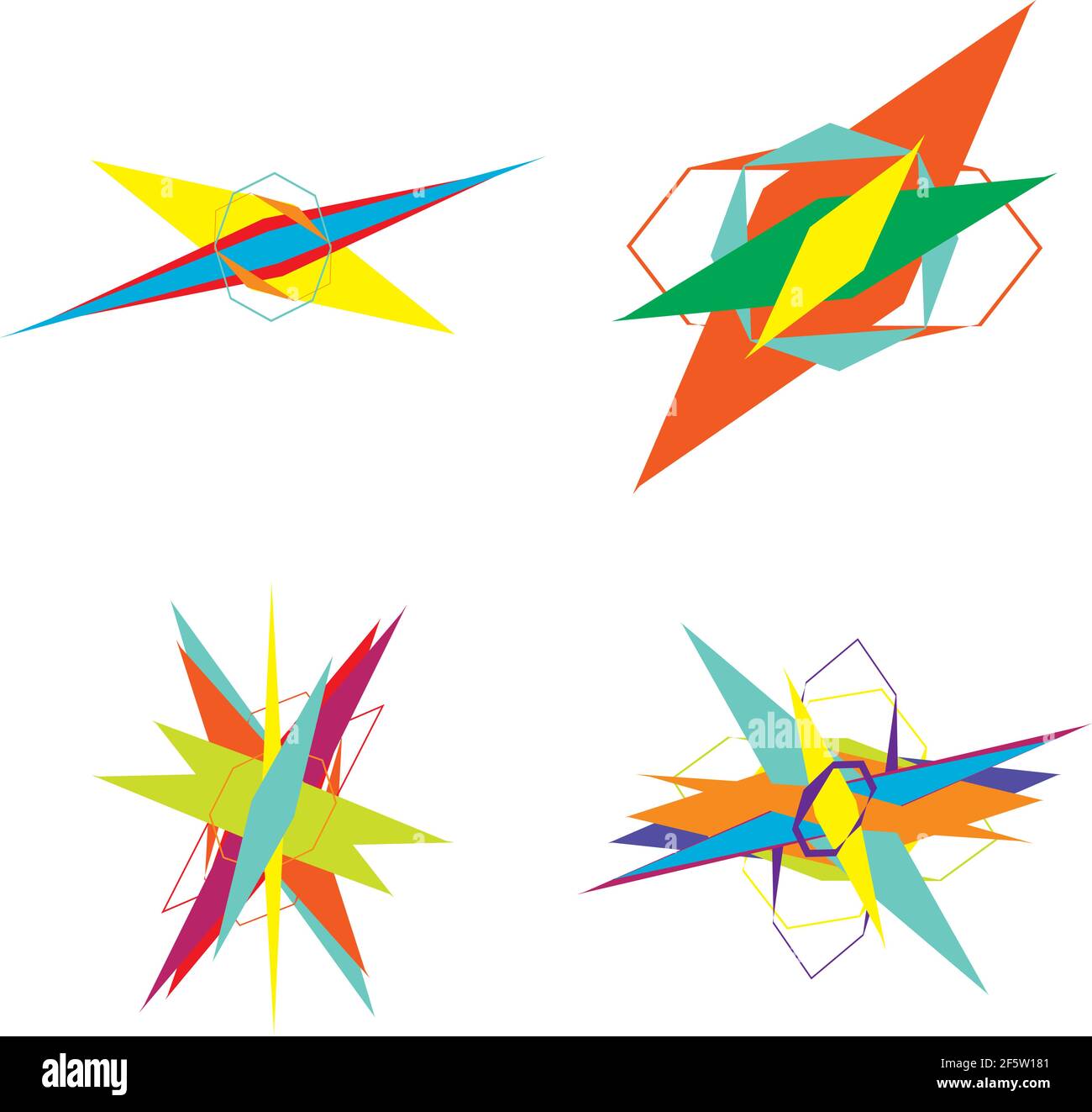 Edgy, geometric abstract design element. Pointy abstract shape — Stpck ...