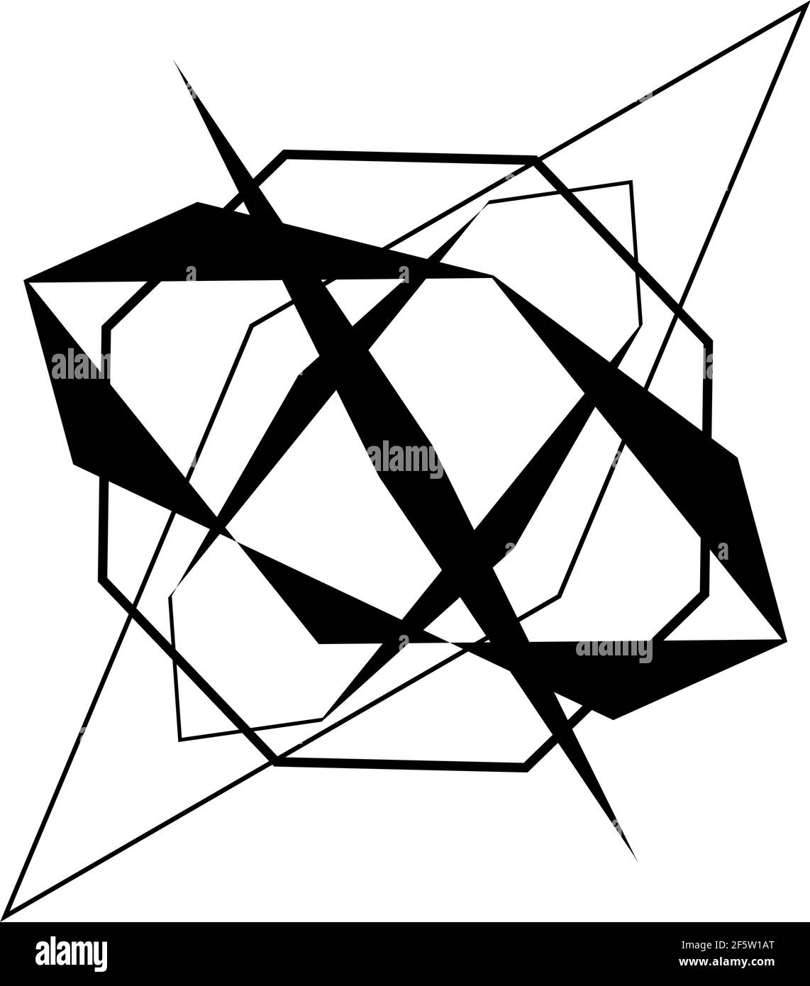 Edgy, geometric abstract design element. Pointy abstract shape — Stpck ...