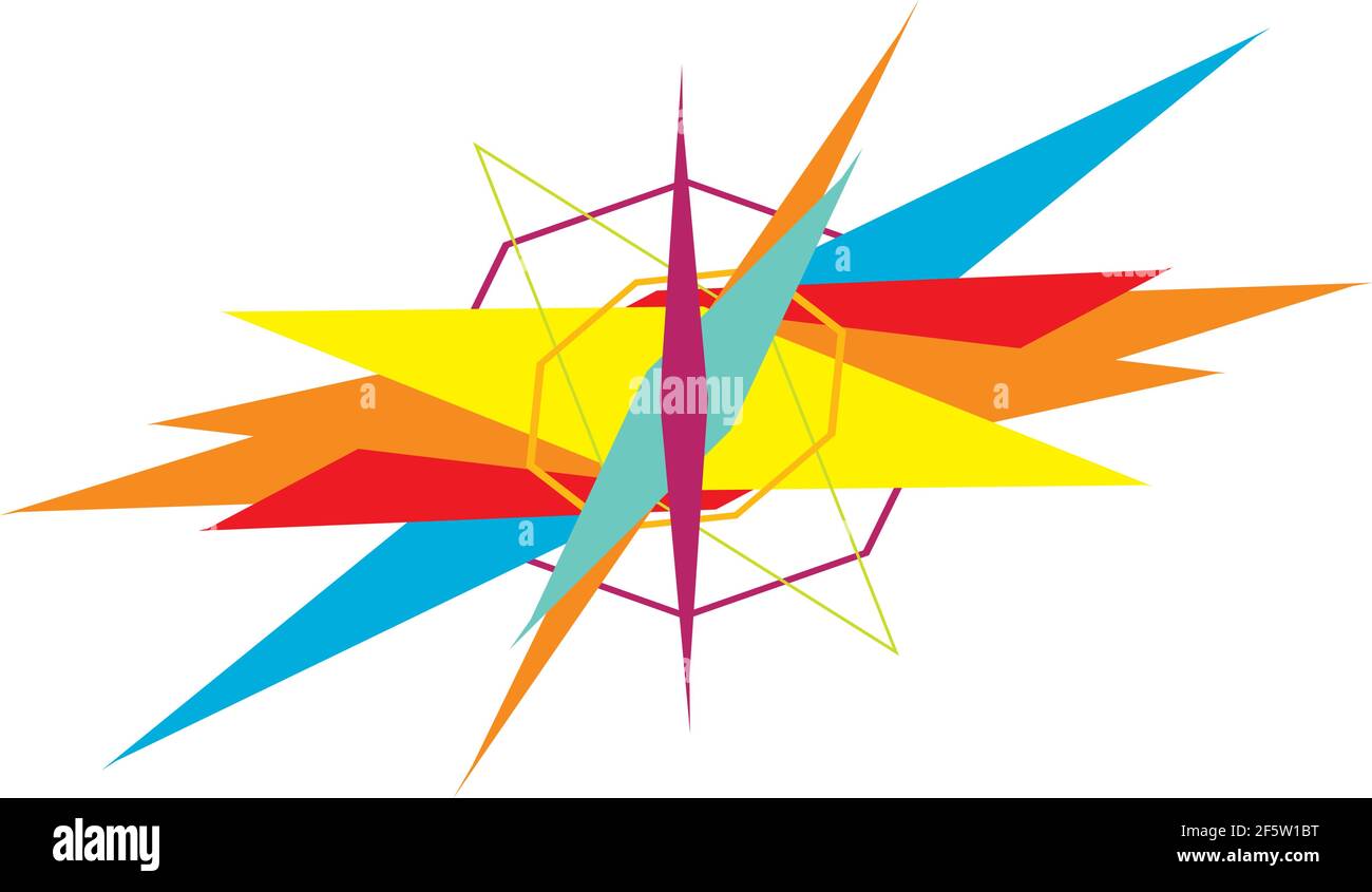 Edgy, geometric abstract design element. Pointy abstract shape — Stpck ...