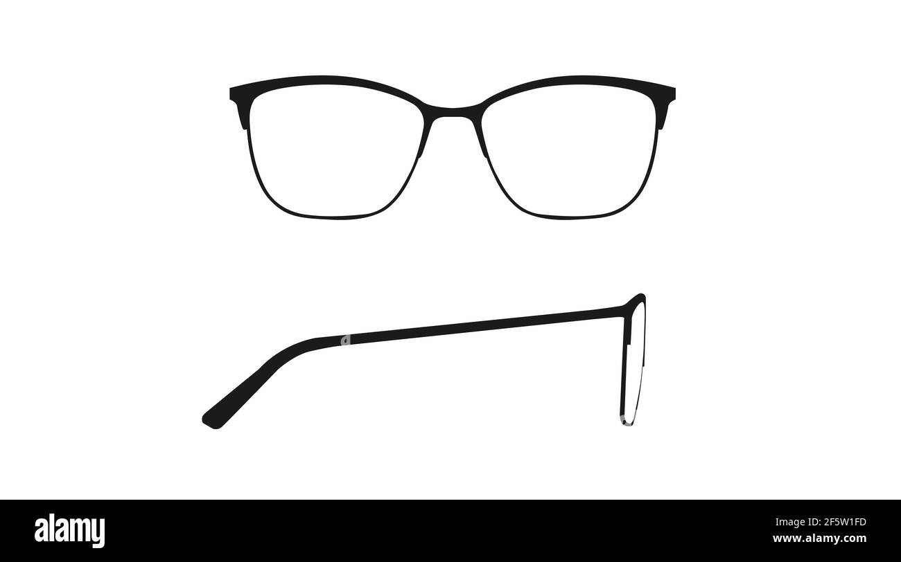 Vector isolated Illustration of a Glasses Frame. Black glasses Frame ...