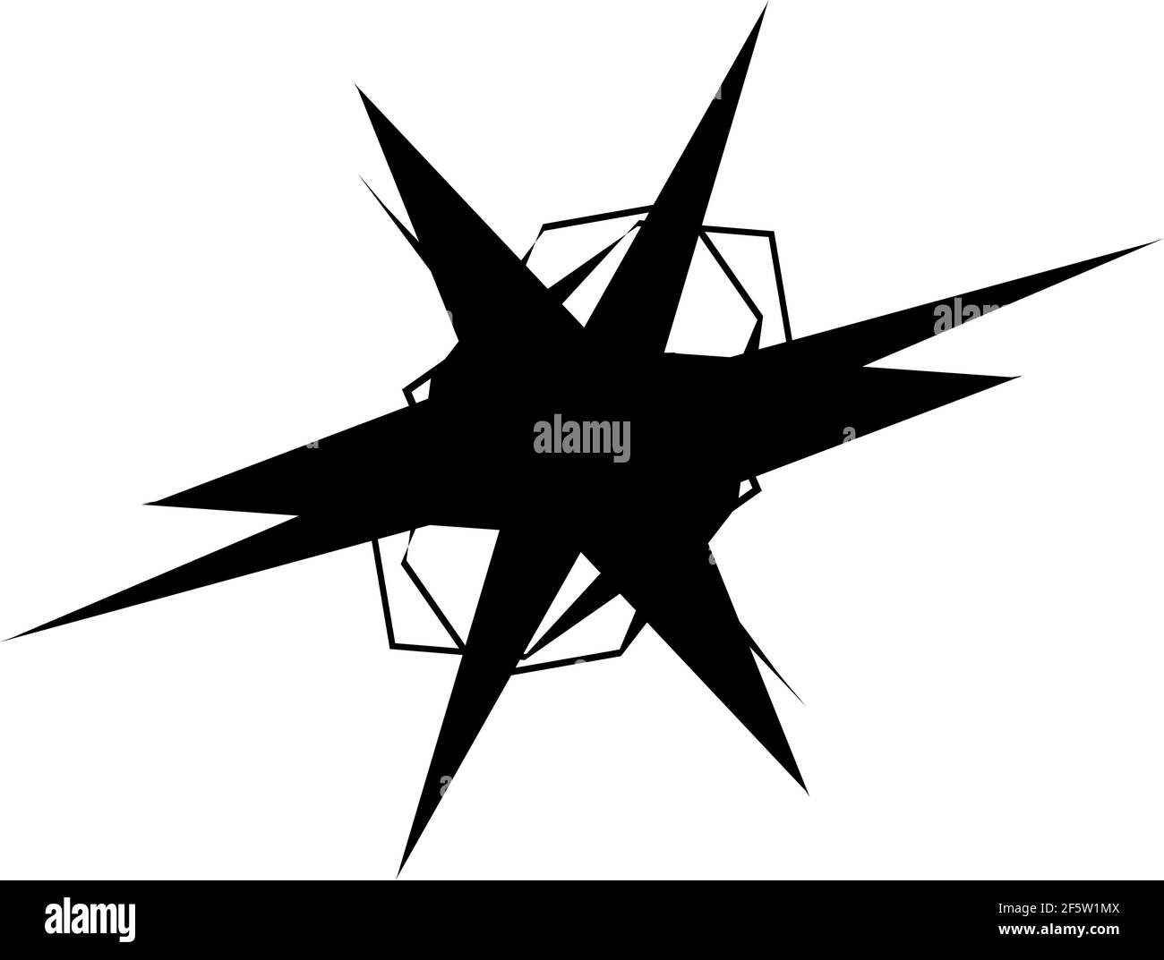 Edgy, geometric abstract design element. Pointy abstract shape — Stpck ...