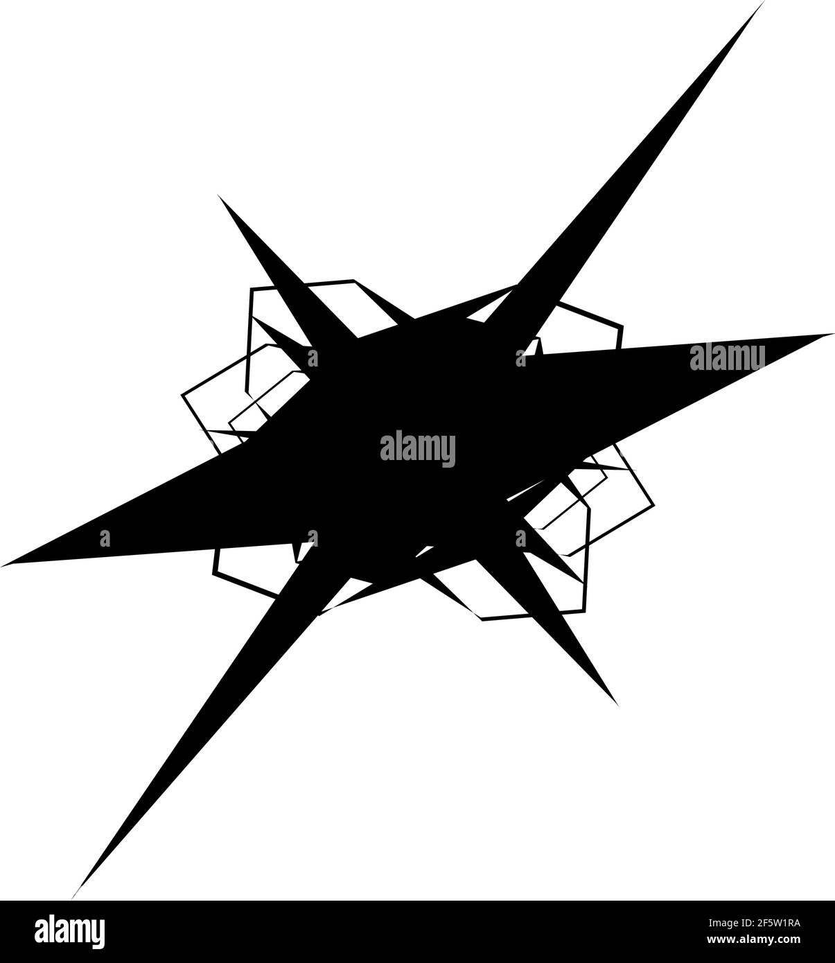 Edgy, geometric abstract design element. Pointy abstract shape — Stpck ...