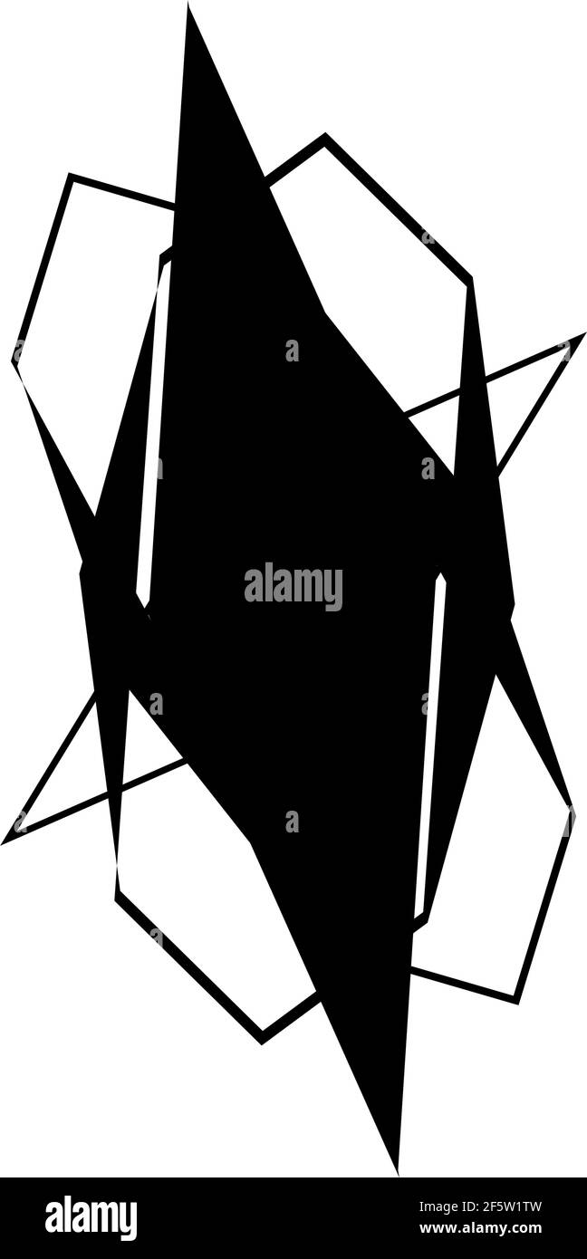 Edgy, geometric abstract design element. Pointy abstract shape — Stpck ...