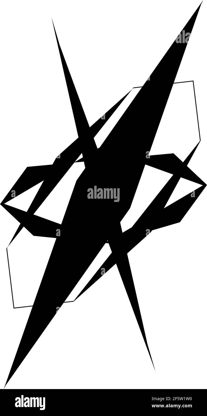 Edgy, geometric abstract design element. Pointy abstract shape — Stpck ...