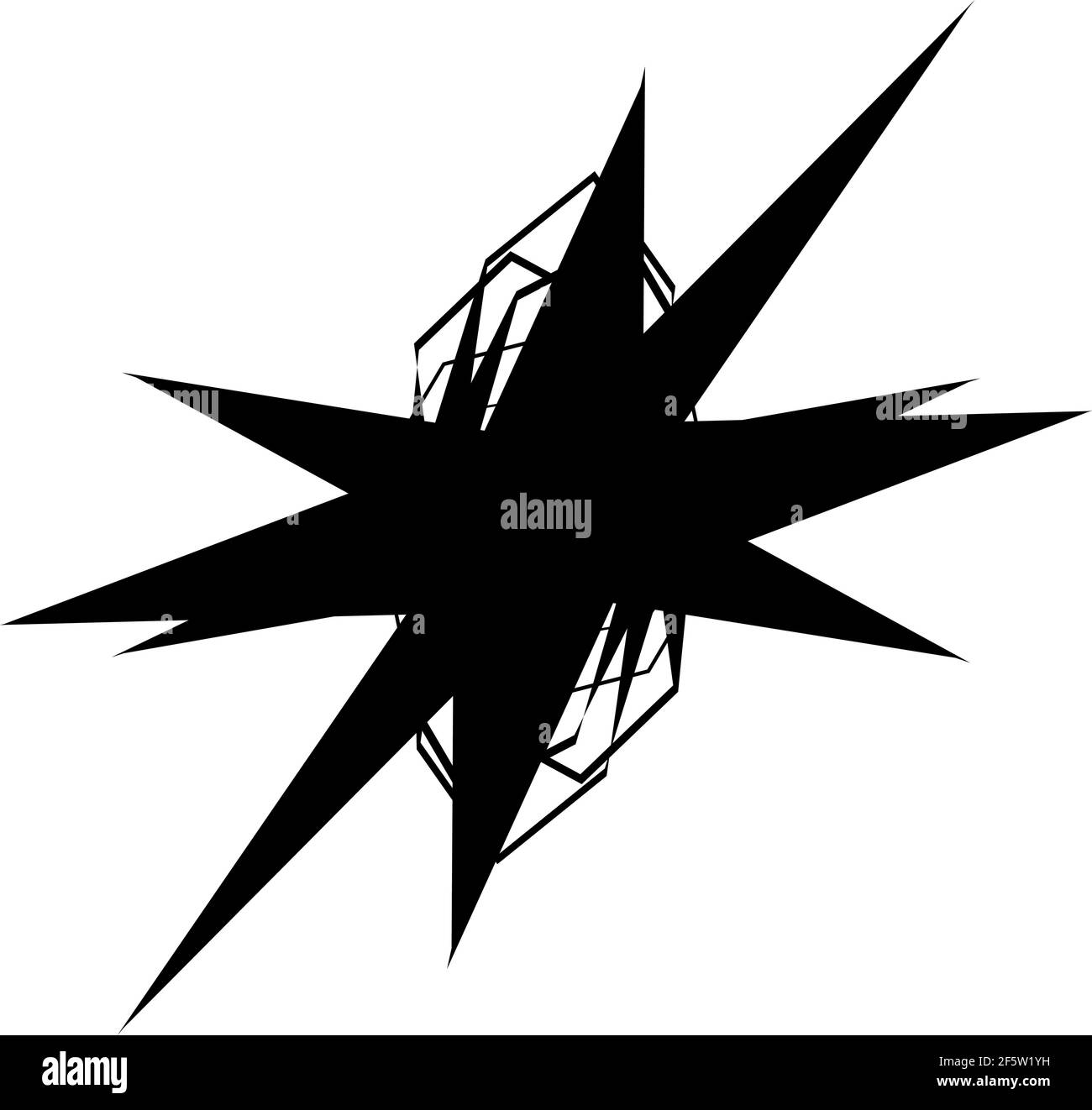 Edgy, geometric abstract design element. Pointy abstract shape — Stpck ...