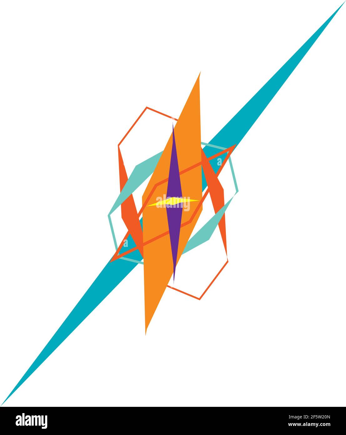 Edgy, geometric abstract design element. Pointy abstract shape — Stpck ...