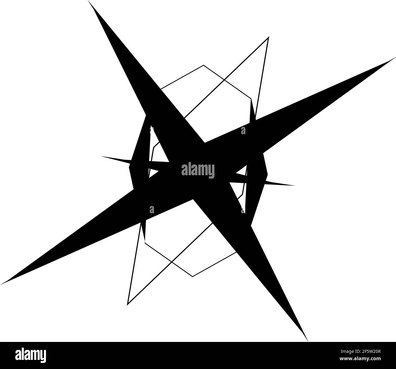 Edgy, geometric abstract design element. Pointy abstract shape — Stpck ...