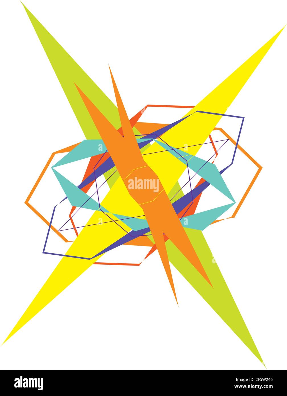 Edgy, geometric abstract design element. Pointy abstract shape — Stpck ...