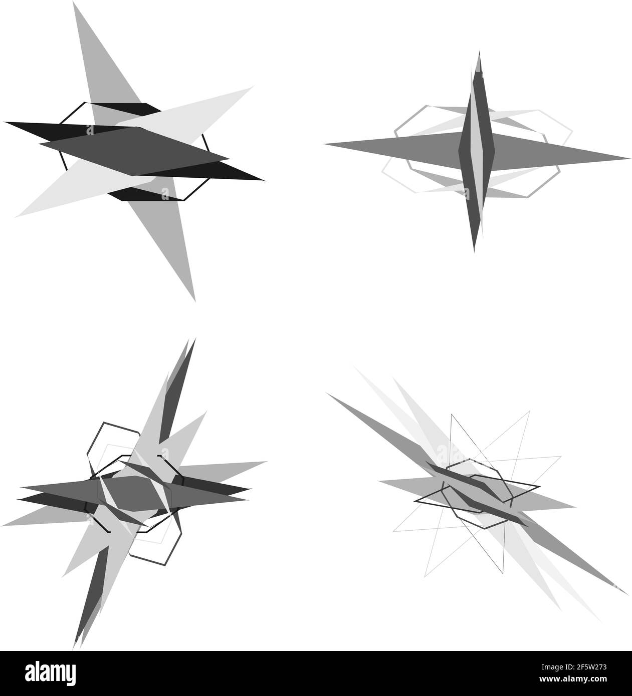 Edgy, geometric abstract design element. Pointy abstract shape — Stpck ...