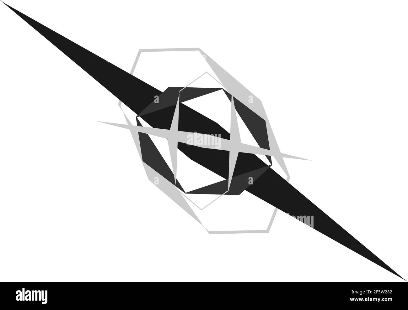 Edgy, geometric abstract design element. Pointy abstract shape — Stpck ...