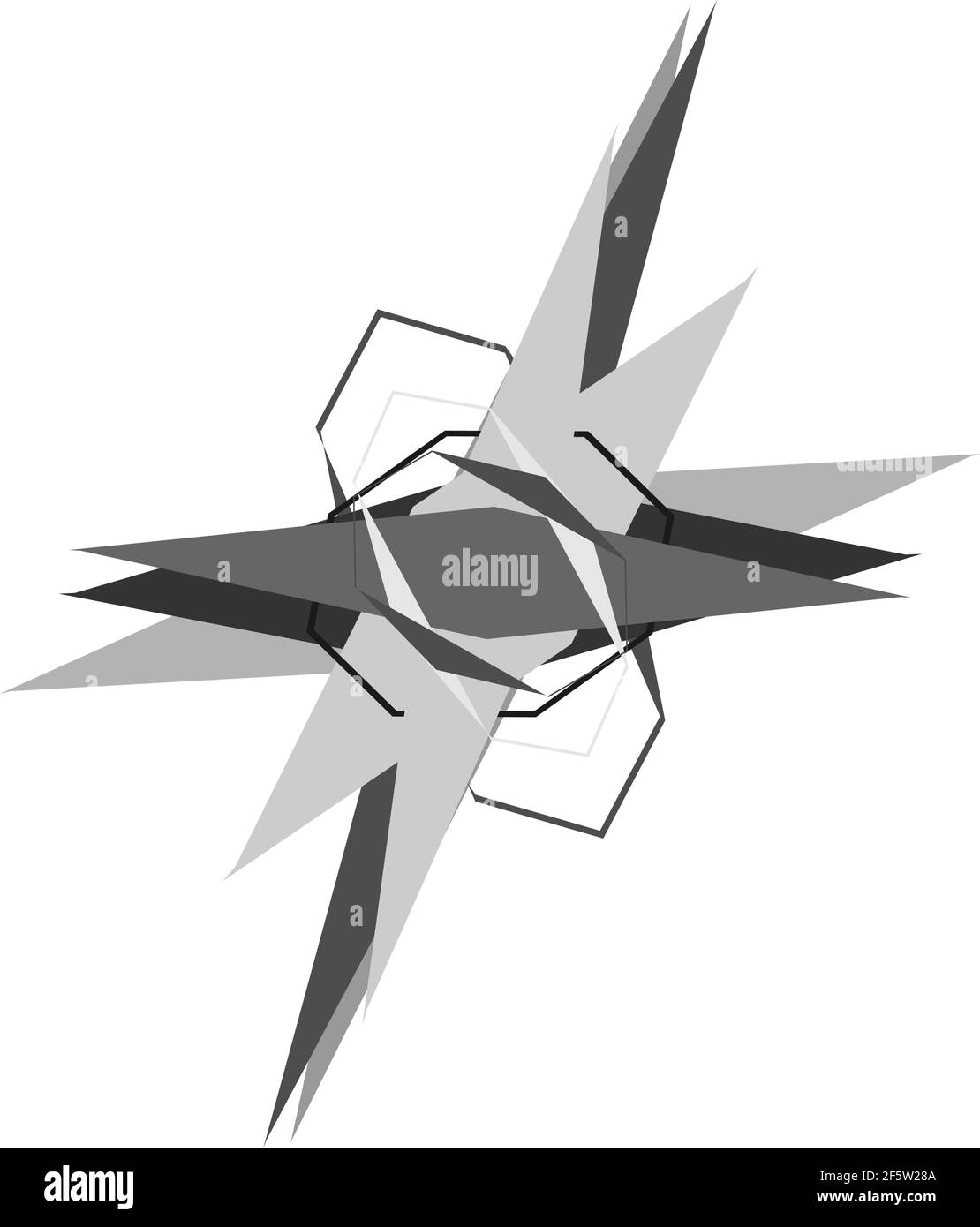 Edgy, geometric abstract design element. Pointy abstract shape — Stpck ...