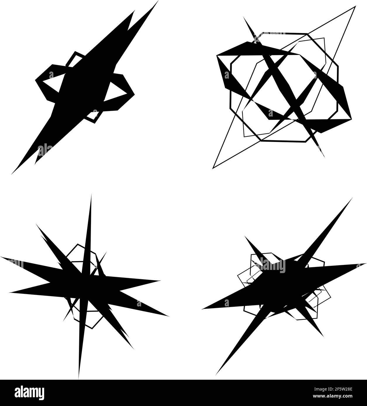 Edgy, geometric abstract design element. Pointy abstract shape — Stpck ...