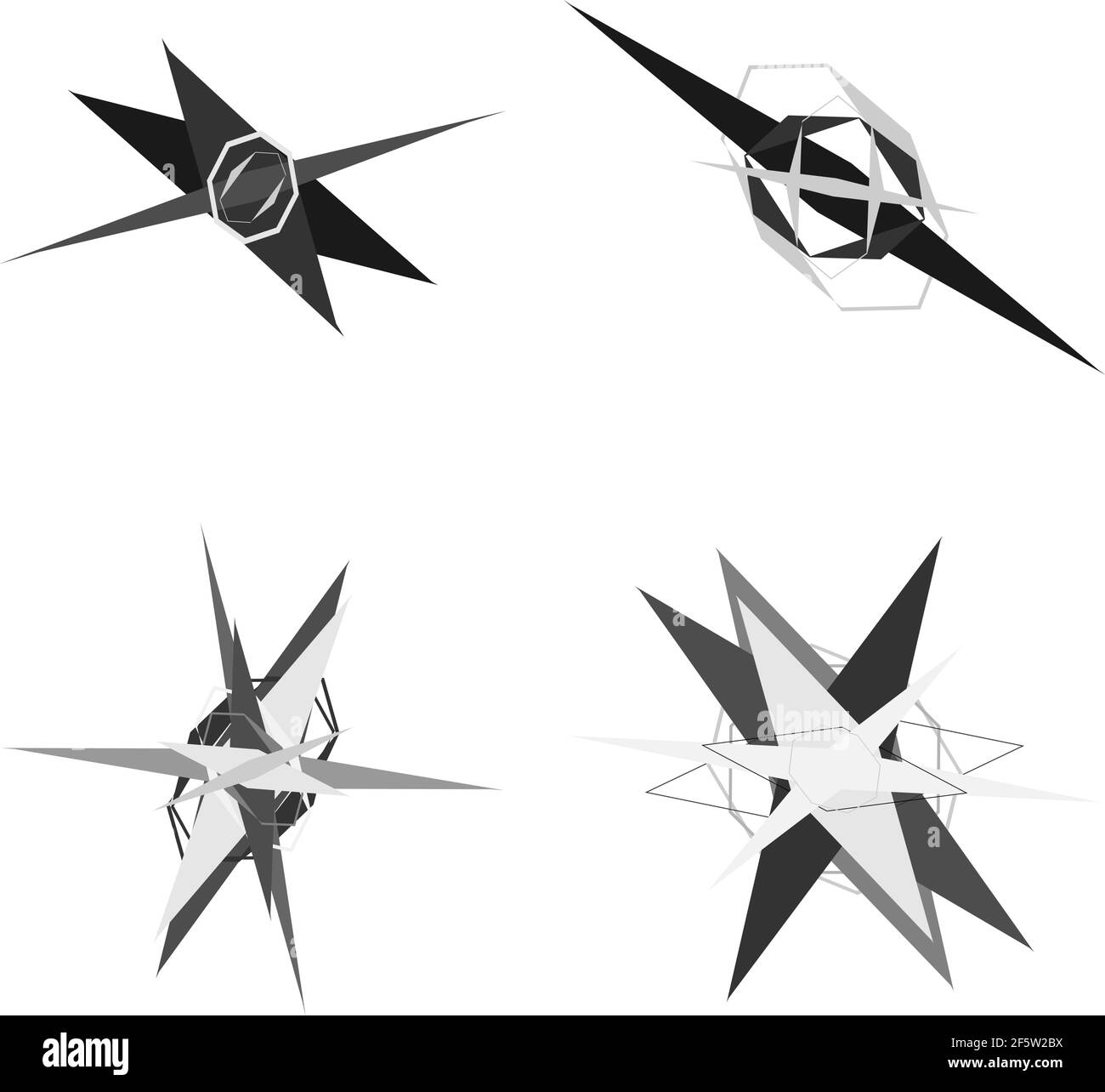 Edgy, geometric abstract design element. Pointy abstract shape — Stpck ...
