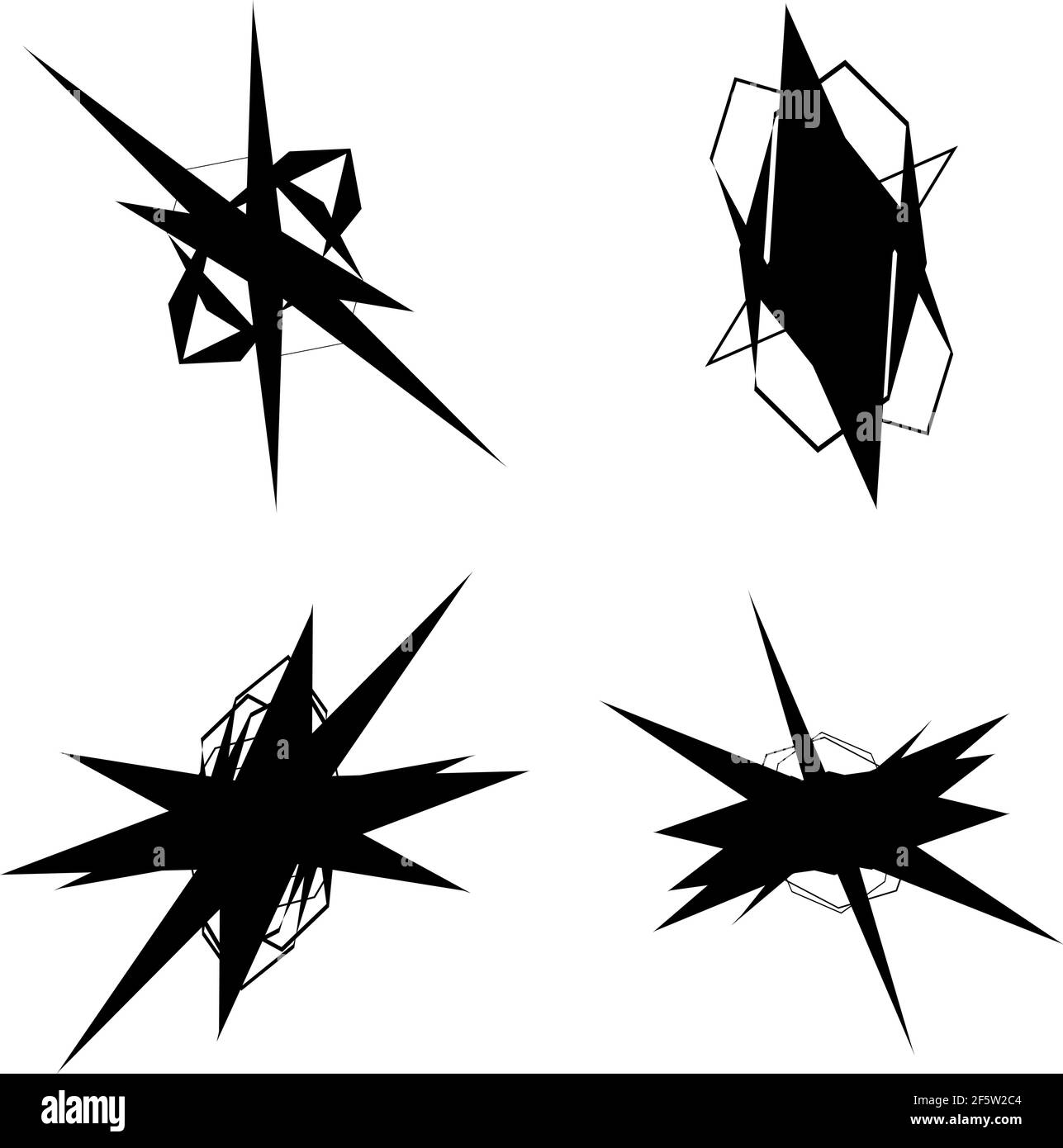 Edgy, geometric abstract design element. Pointy abstract shape — Stpck ...