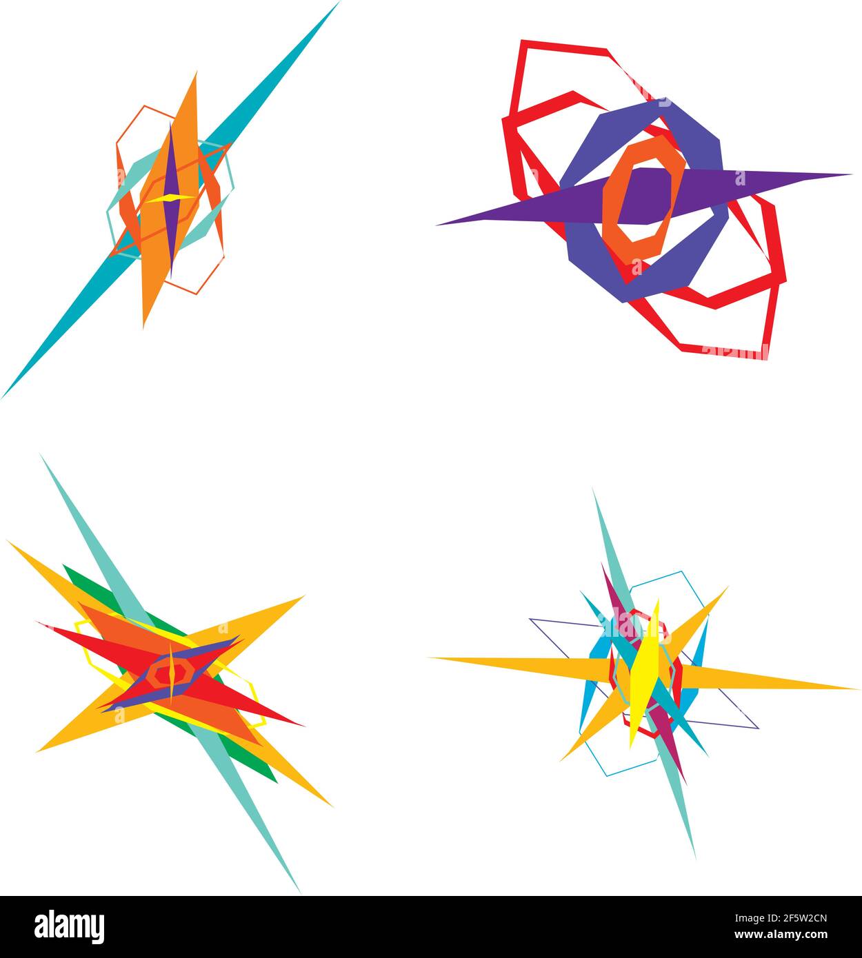 Edgy, geometric abstract design element. Pointy abstract shape — Stpck ...