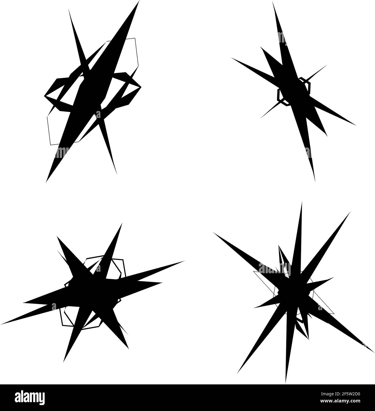 Edgy, geometric abstract design element. Pointy abstract shape — Stpck ...