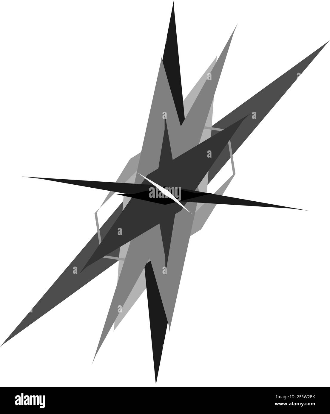 Edgy, geometric abstract design element. Pointy abstract shape — Stpck ...