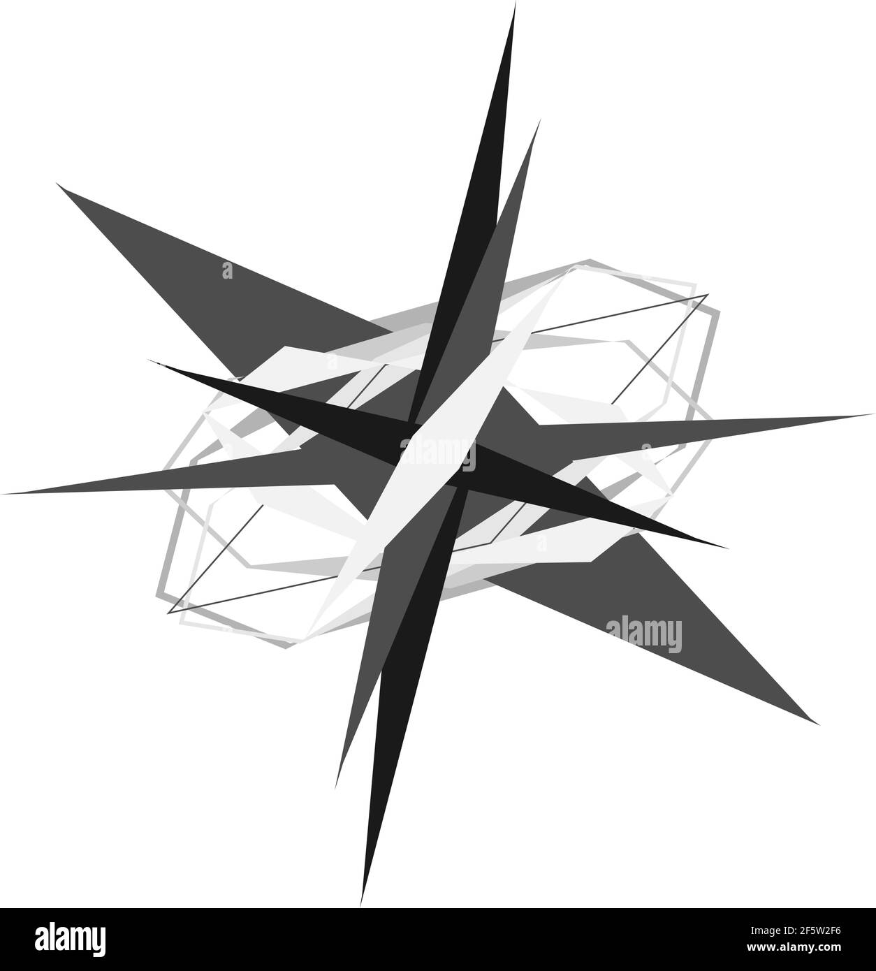Edgy, geometric abstract design element. Pointy abstract shape — Stpck ...