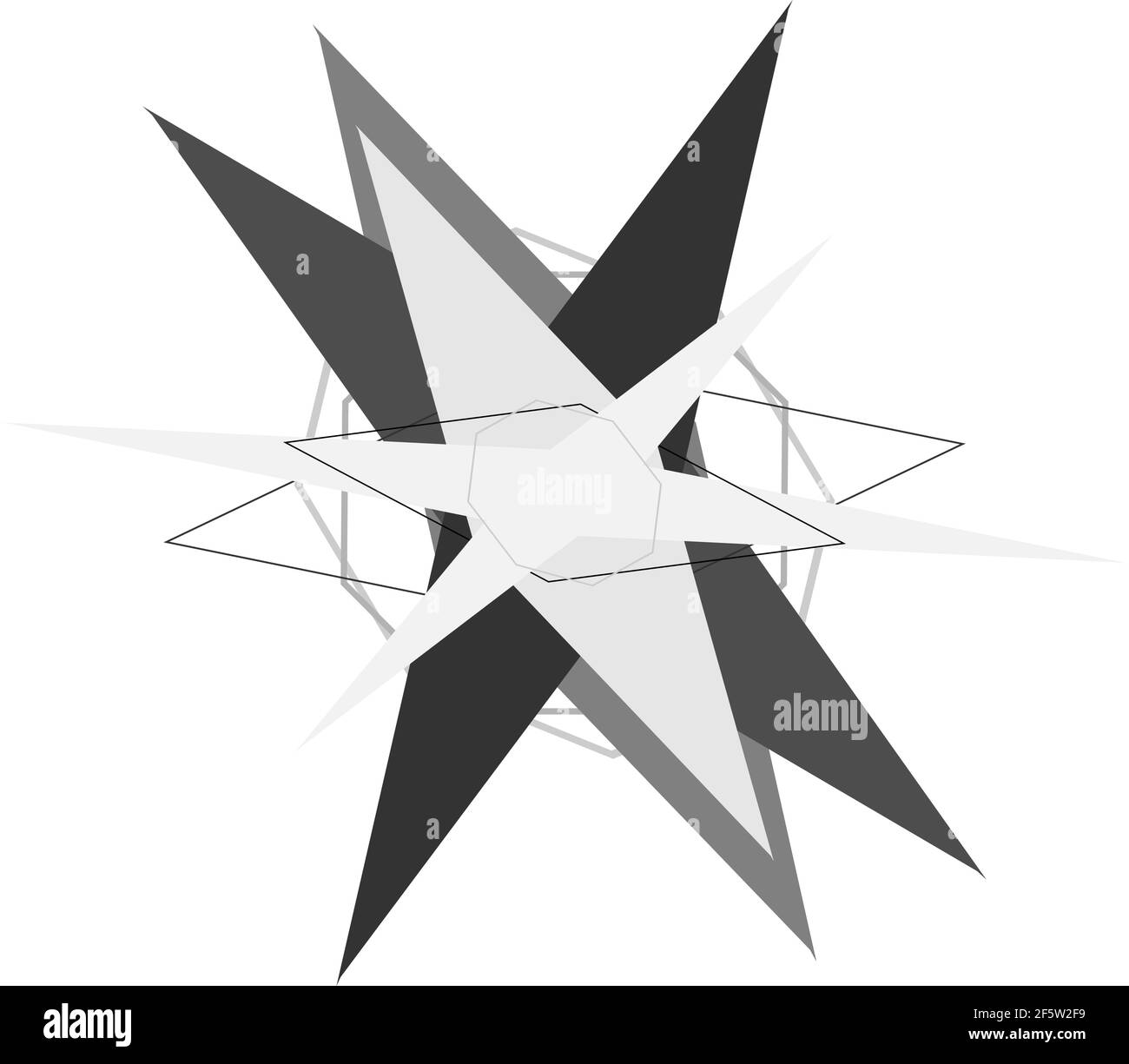 Edgy, geometric abstract design element. Pointy abstract shape — Stpck ...