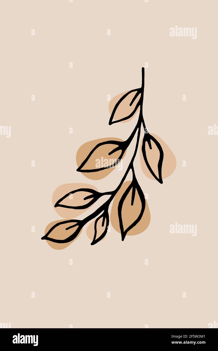 Minimalist Printable Botanical Illustration .Plants Illustration. Home ...