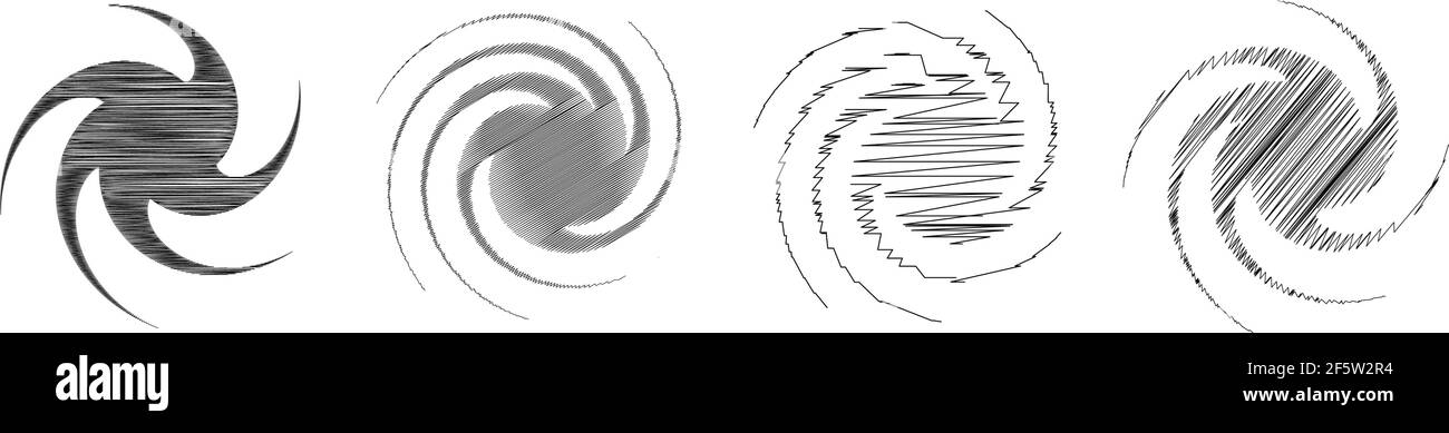 Spiral, swirl, twirl design element with sketchy, scribble pattern ...