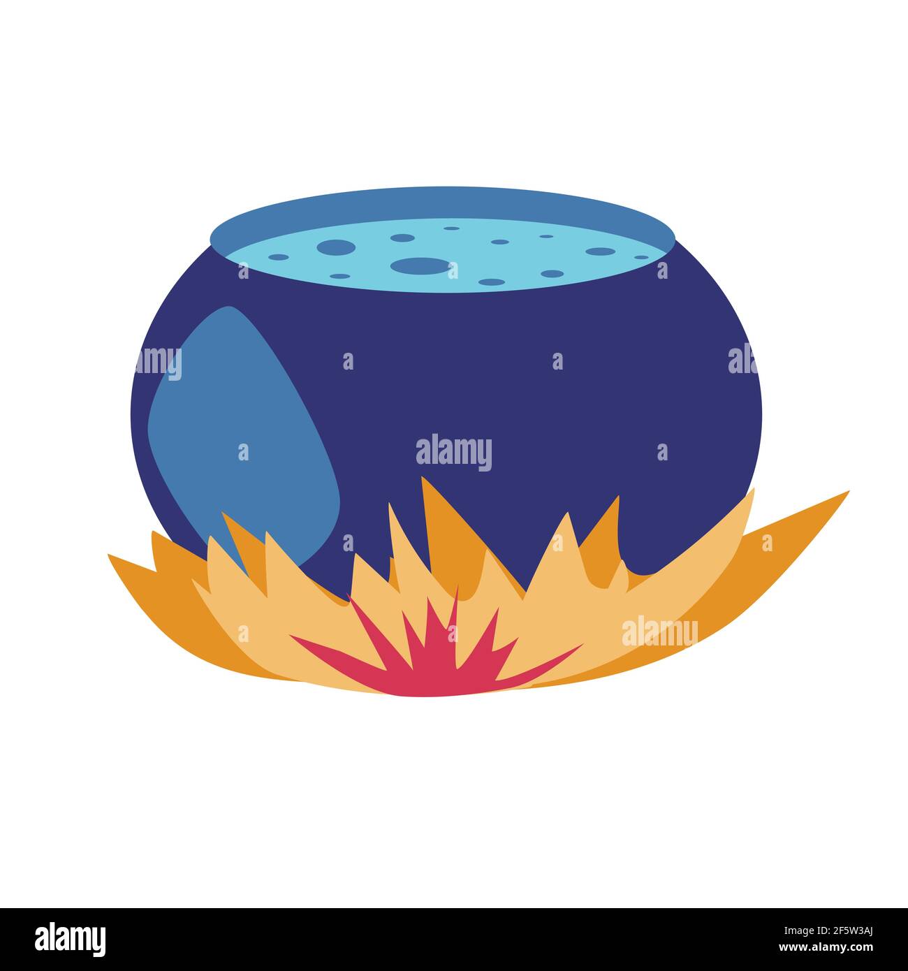 Witch cauldron with poison cartoon vector illustration Stock Vector ...
