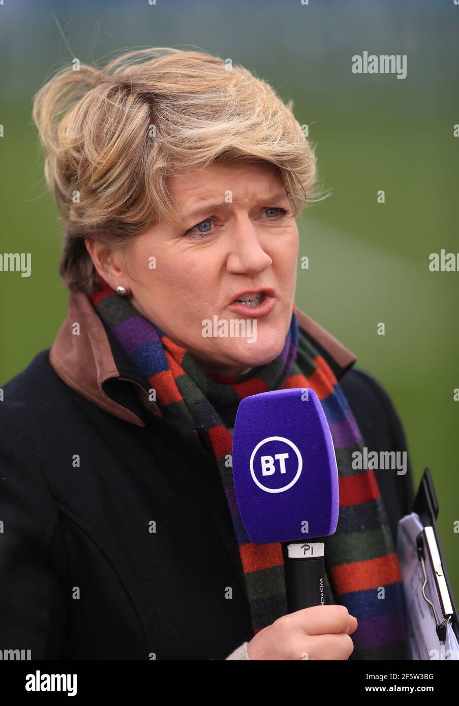 BT Sport presenter Clare Balding before the FA Women's Super League ...