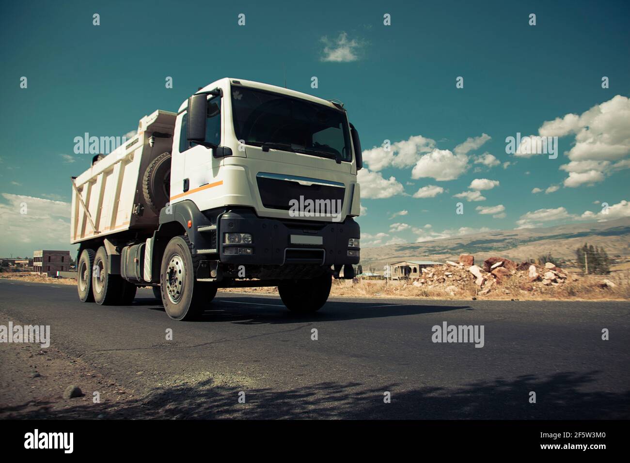 Wheel truck container on road hi-res stock photography and images - Alamy