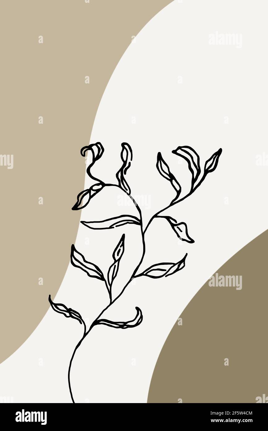 Minimalist Printable Botanical Illustration .Plants Illustration. Home ...