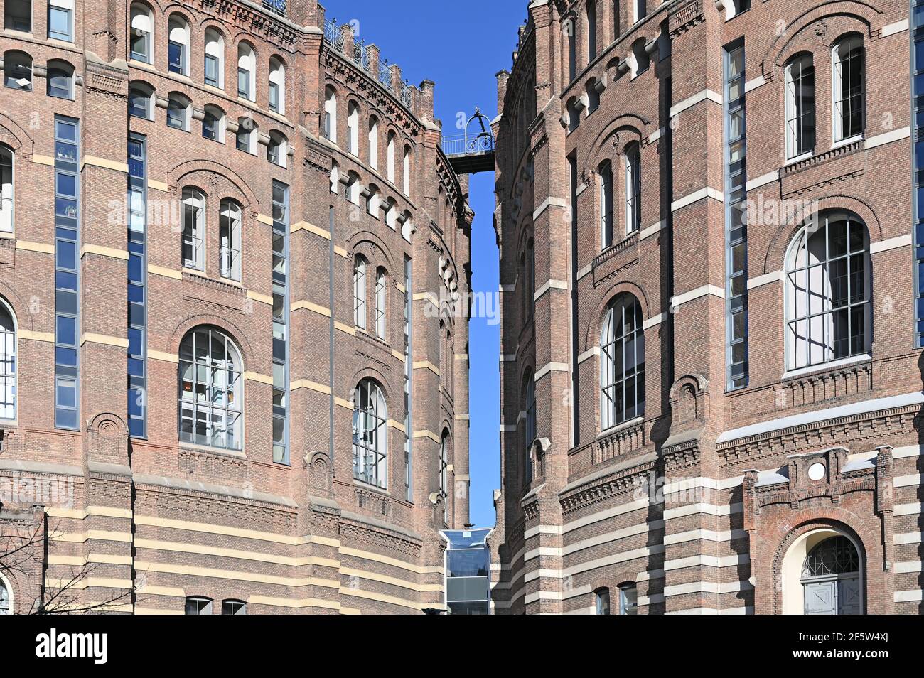 Gasometer old gas storage landmark in Vienna Austria Stock Photo - Alamy