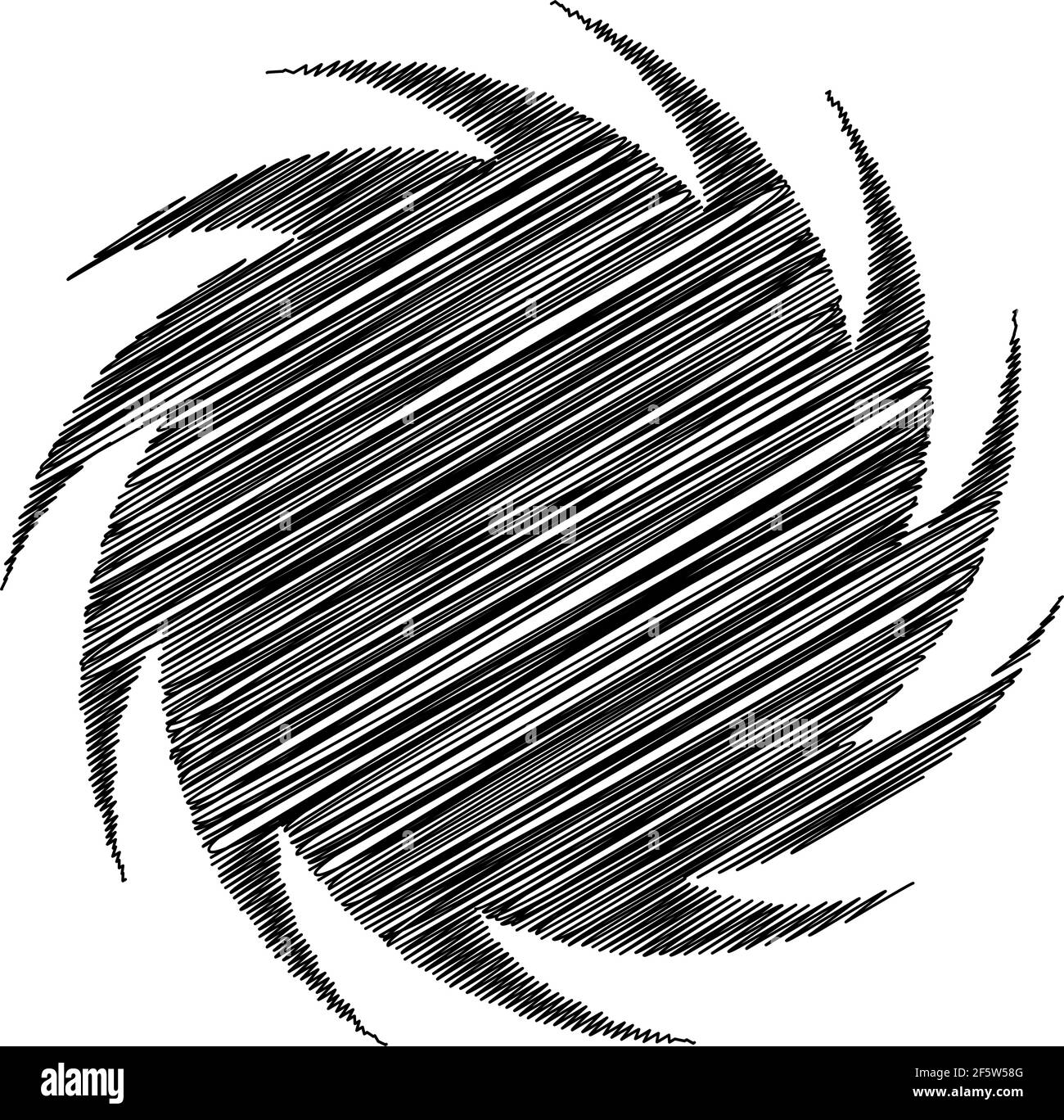 Spiral, swirl, twirl design element with sketchy, scribble pattern ...