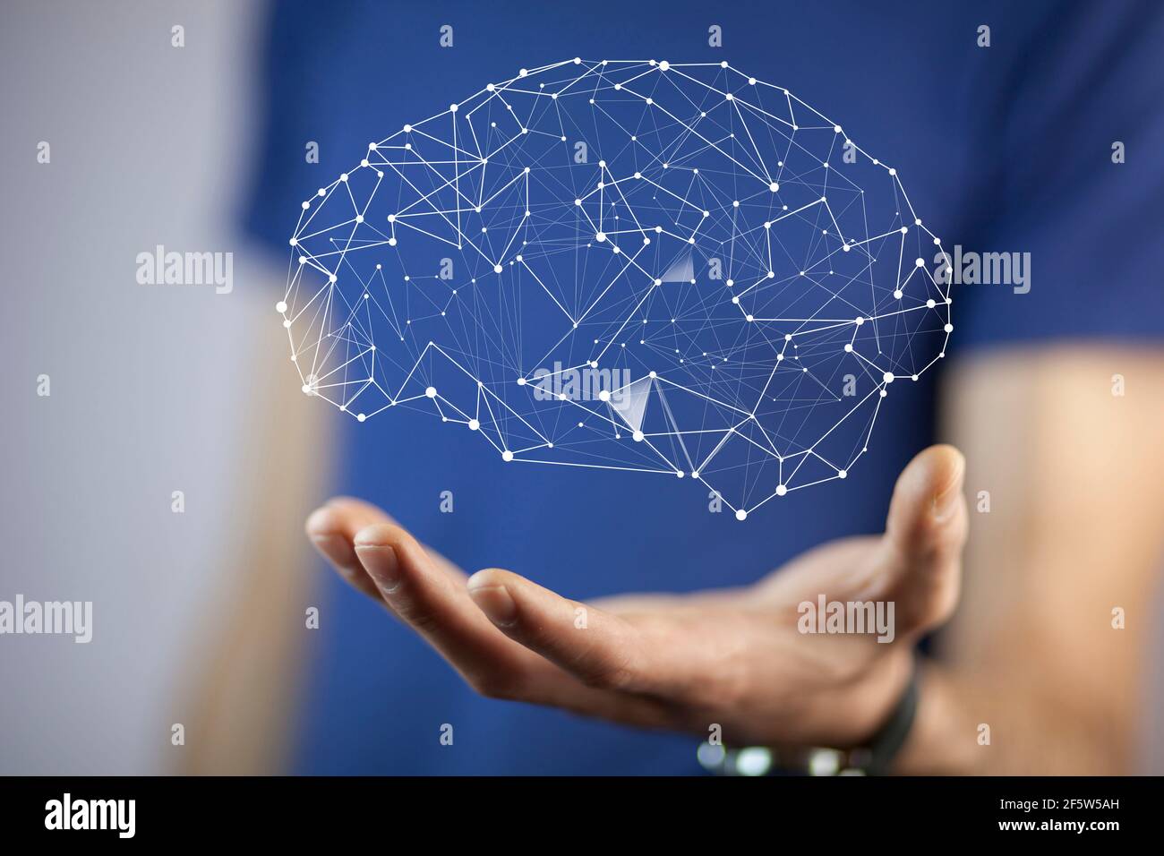 man hand brain Stock Photo - Alamy