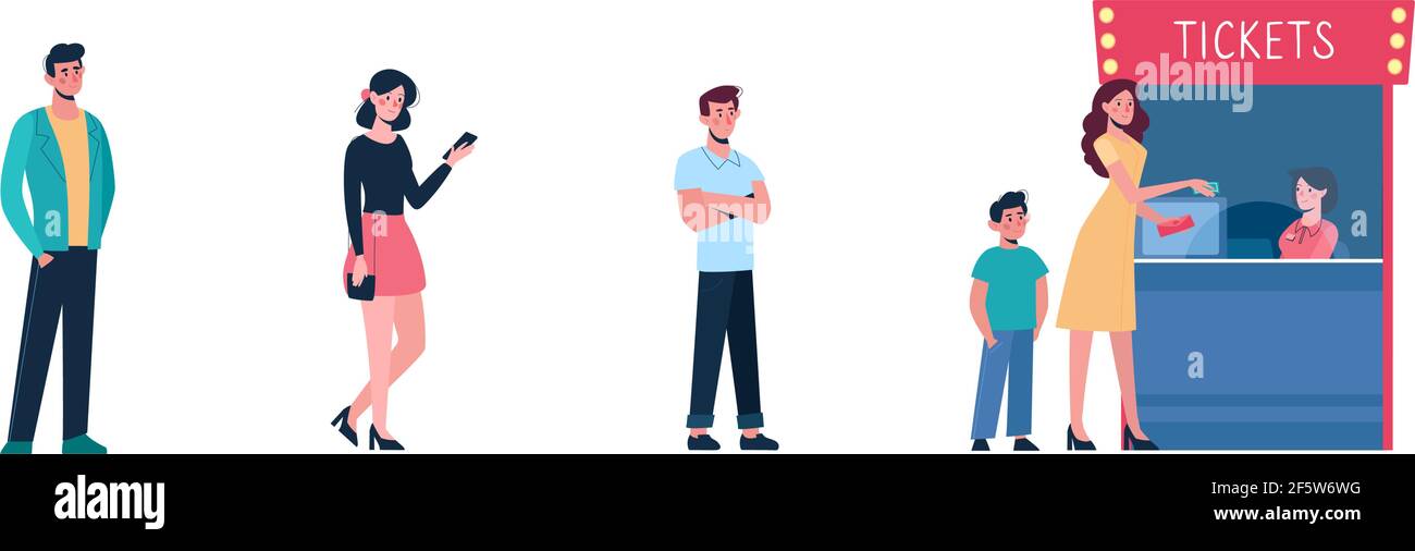 Women cinema queue Stock Vector Images - Alamy