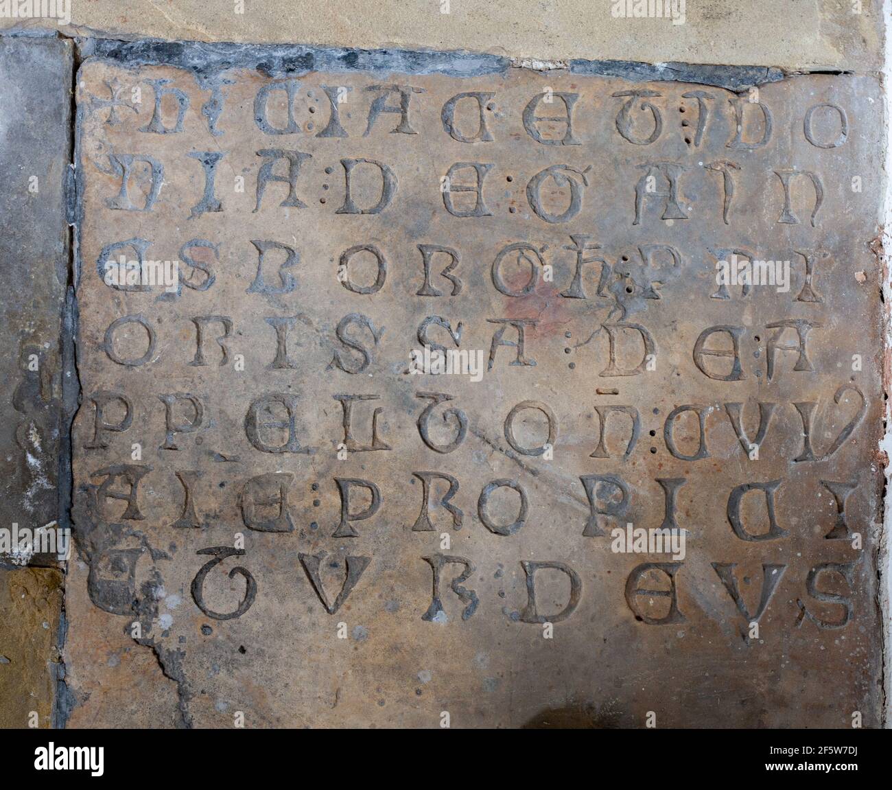 Rare late Norman or early Plantagent grave slab in All Saints church ...