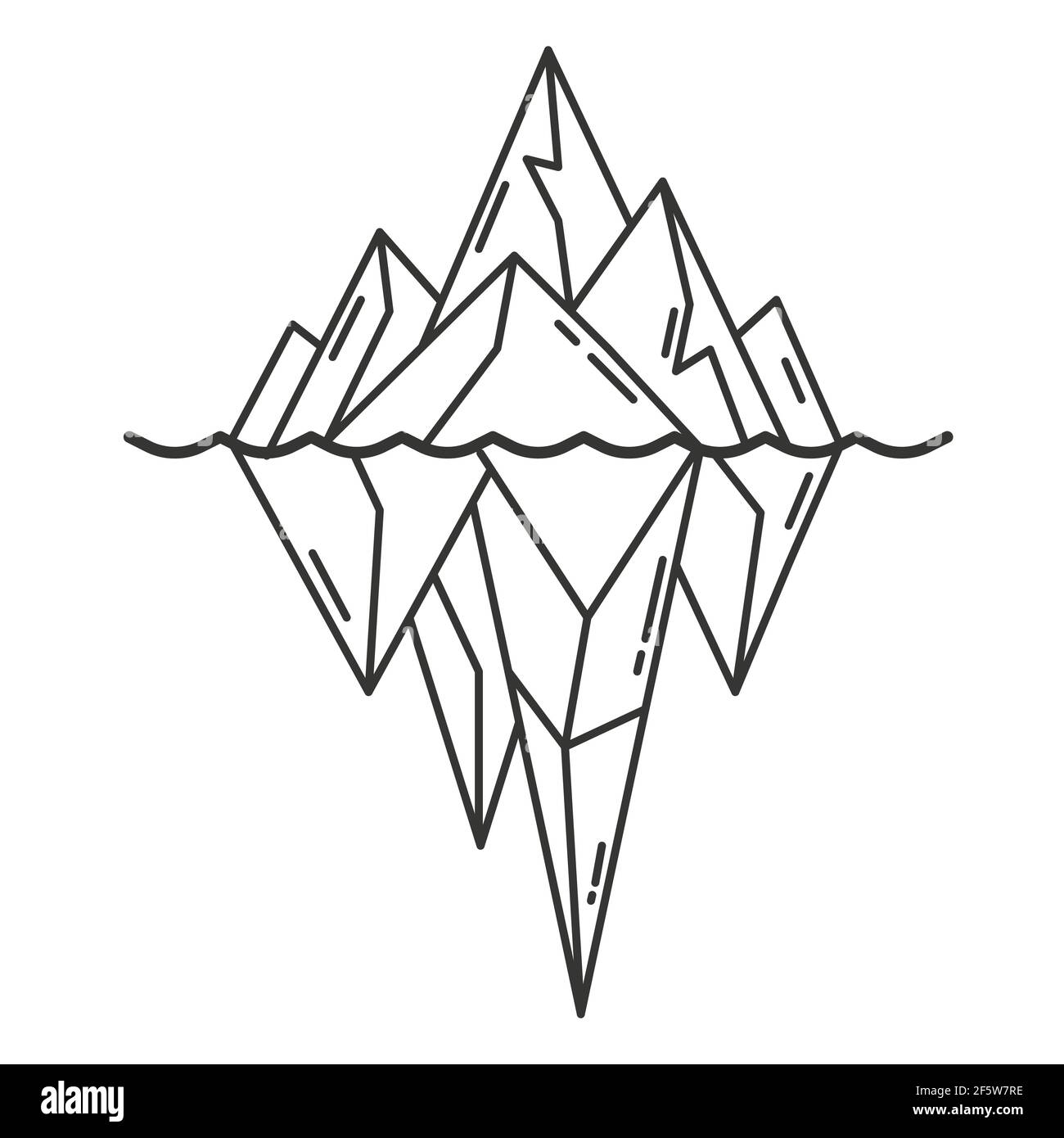 Iceberg icon in outline style. Vector illustration Stock Vector Image ...