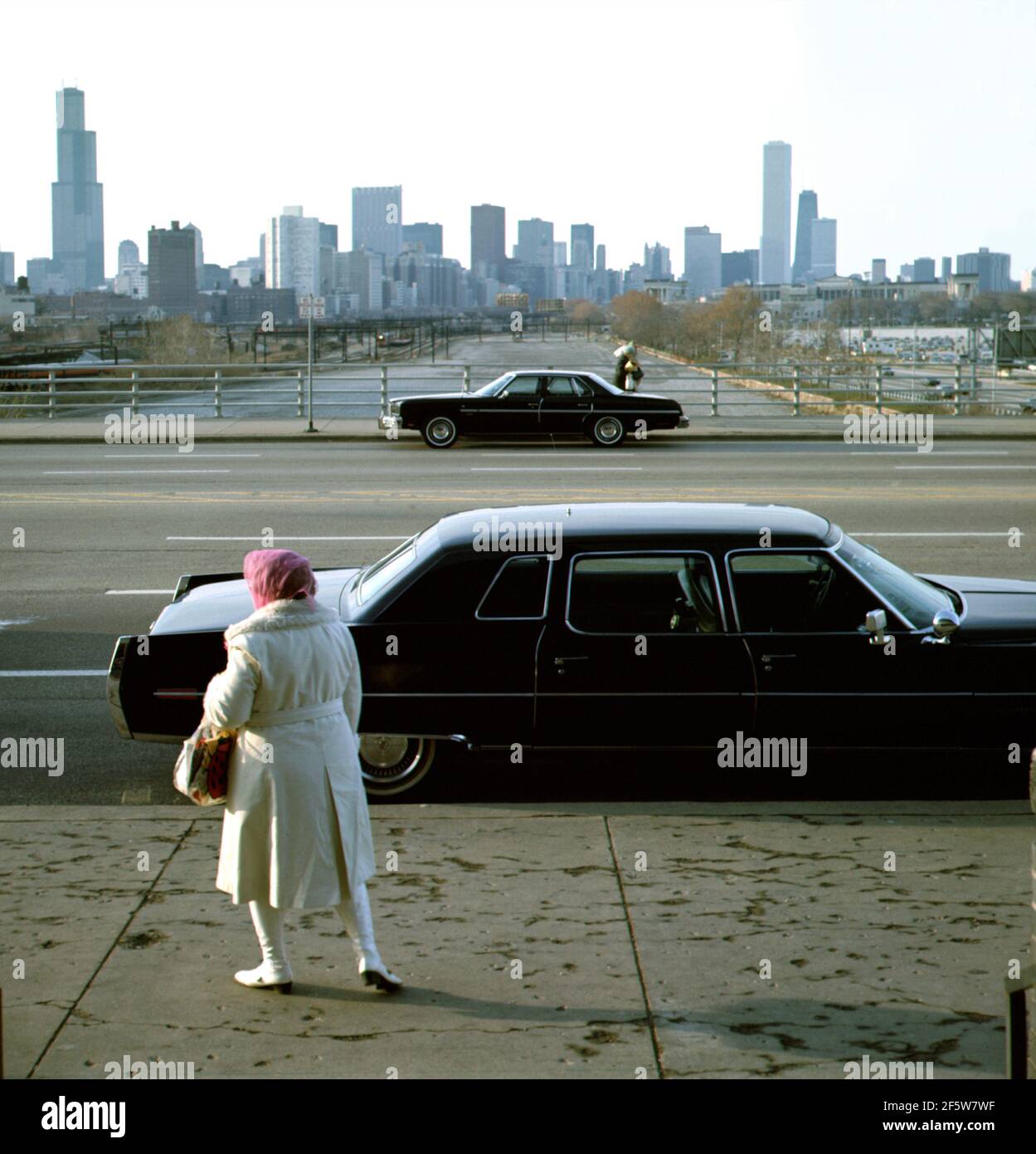 A look at Chicago from McCormick Place. Chicago, USA, 1977 Stock Photo ...