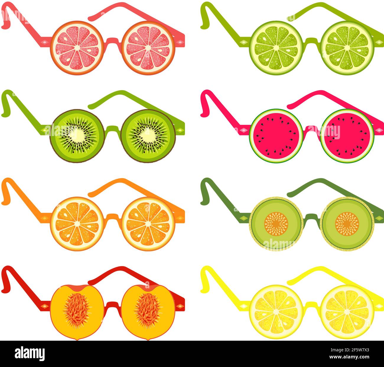 Set Of Sunglasses In Different Shapes Of Fruits Stock Photo Alamy Set Of Sunglasses In Different Shapes Of Fruits Stock Photo Alamy
