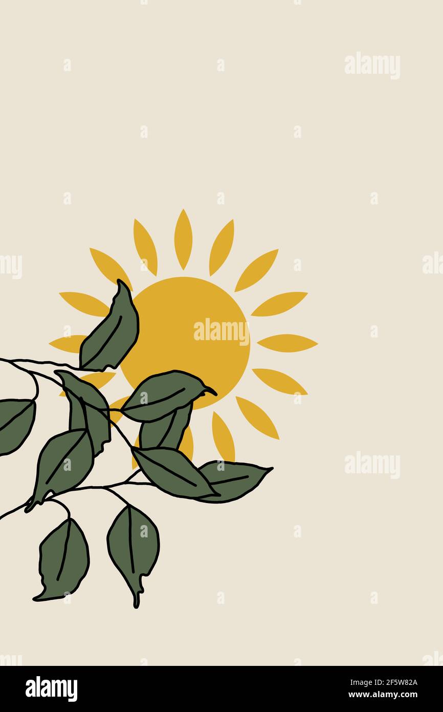 Minimalist Printable Botanical Illustration .Plants Illustration. Home ...