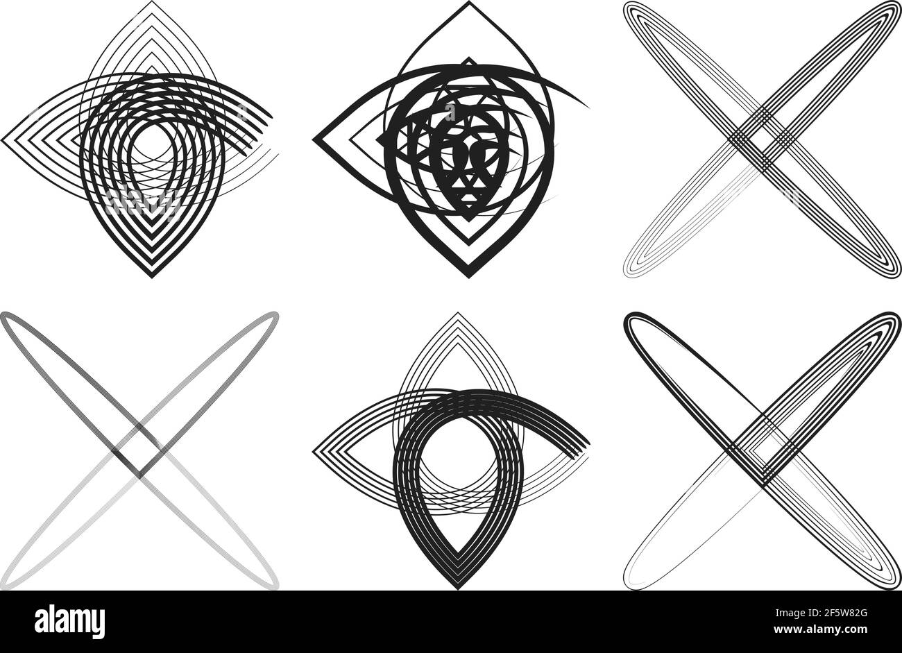 Abstract shapes, elements. Abstract motif, vector form — Stock vector ...