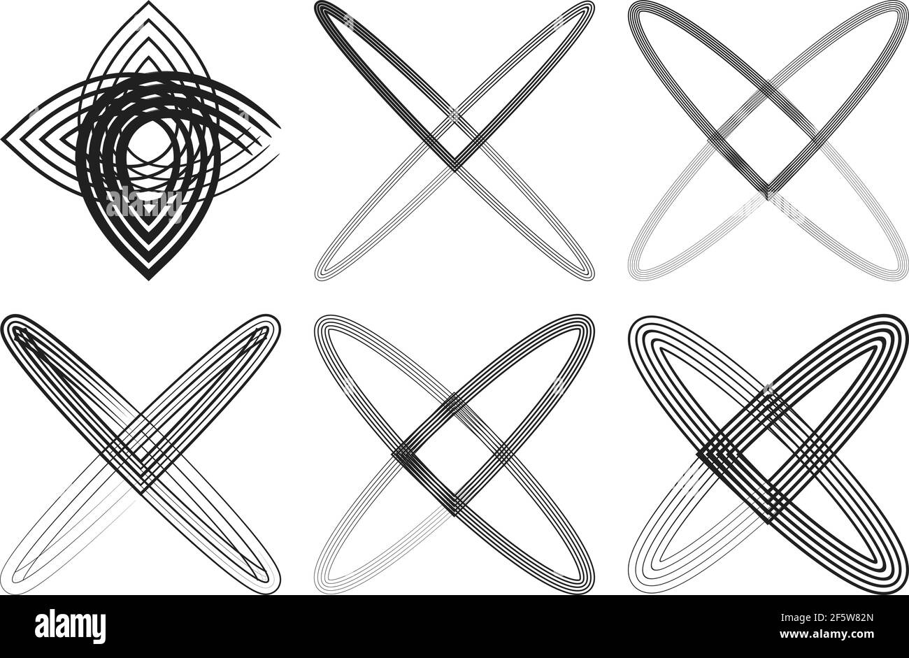 Abstract shapes, elements. Abstract motif, vector form — Stock vector ...