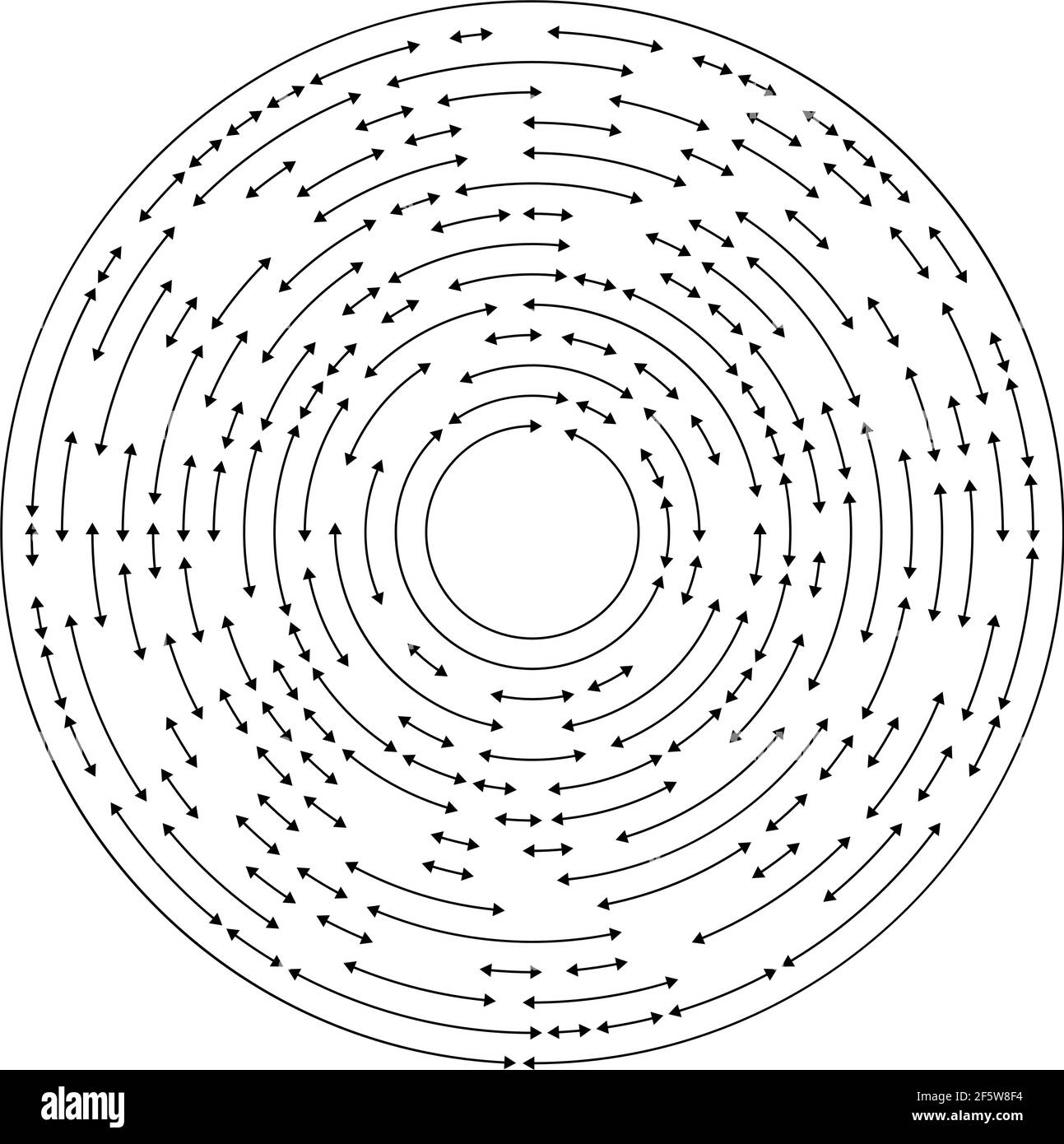 Circular, concentric arrows in opposite direction — Stock vector ...