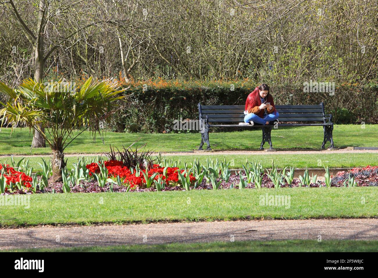 Regents park london bench hi-res stock photography and images - Alamy