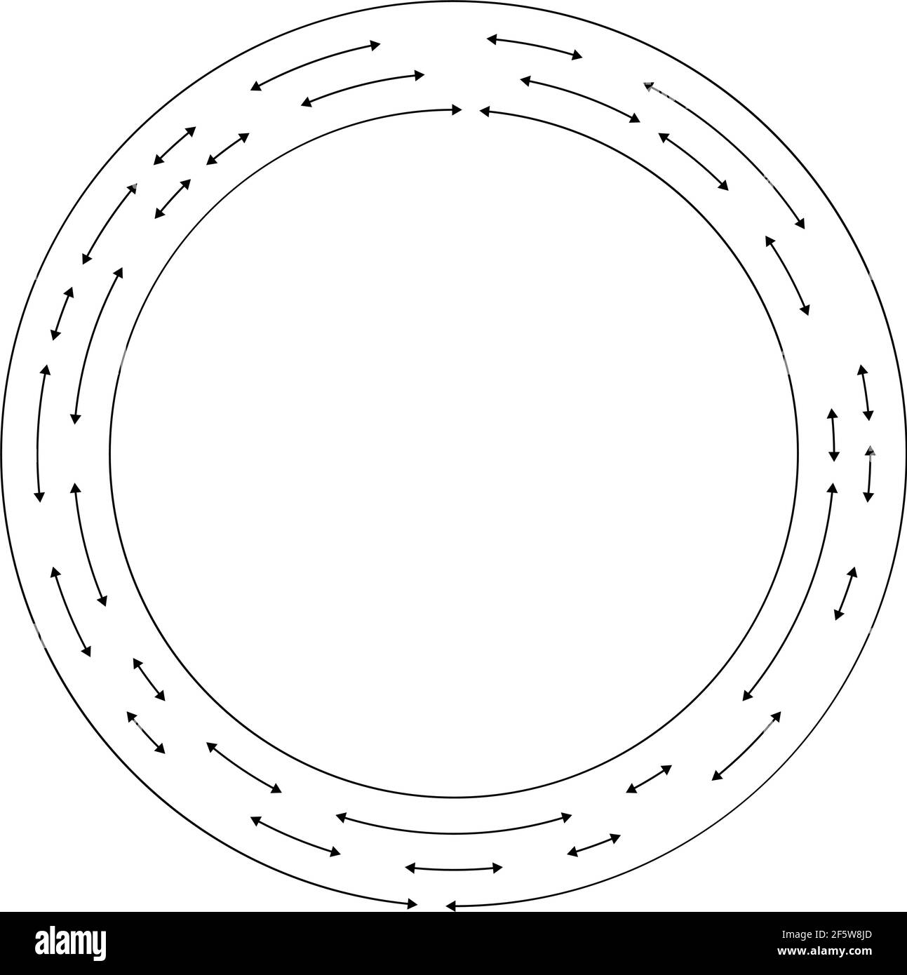 Circular, concentric arrows in opposite direction — Stock vector ...