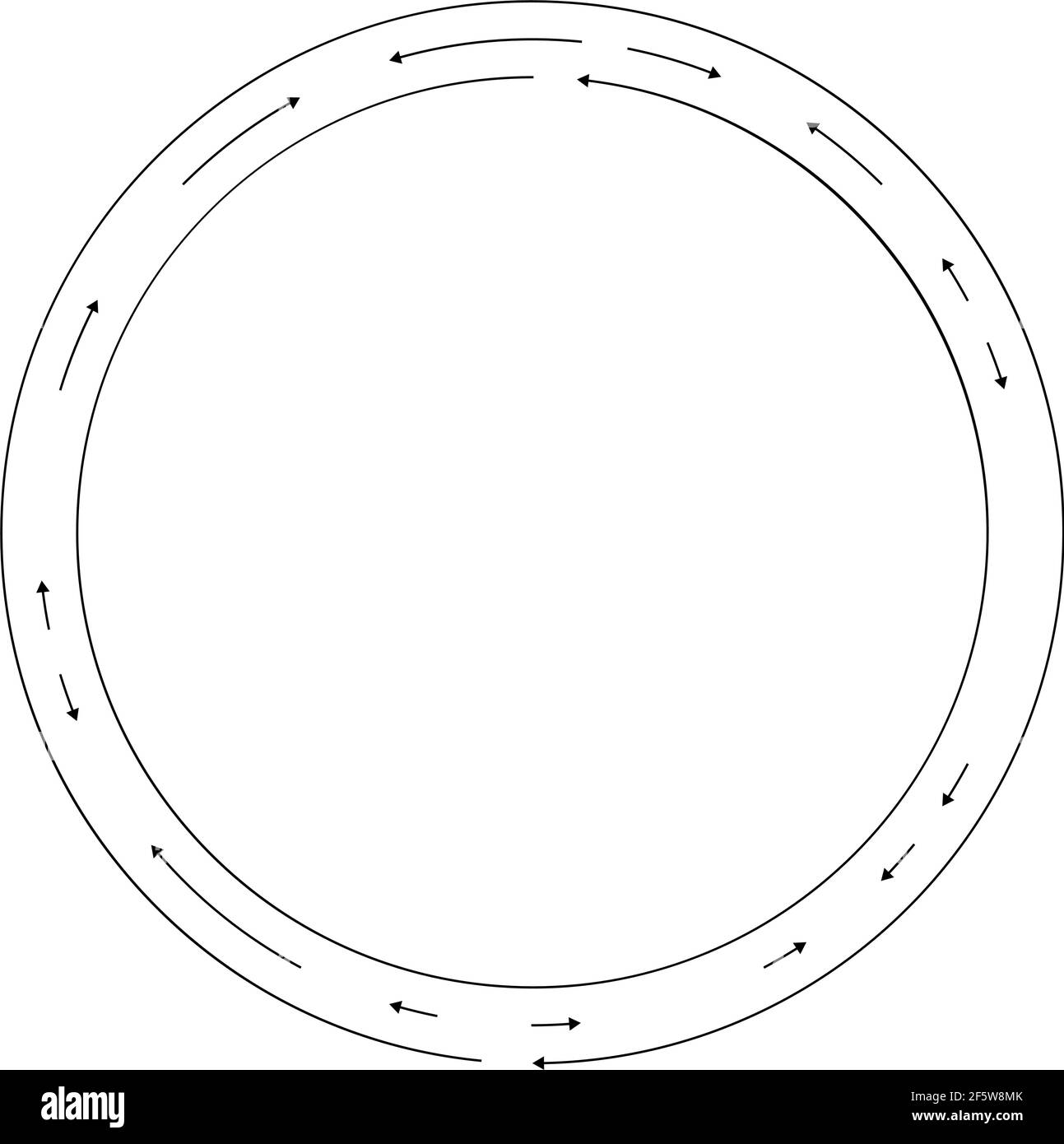 Circular, concentric arrows in opposite direction — Stock vector ...