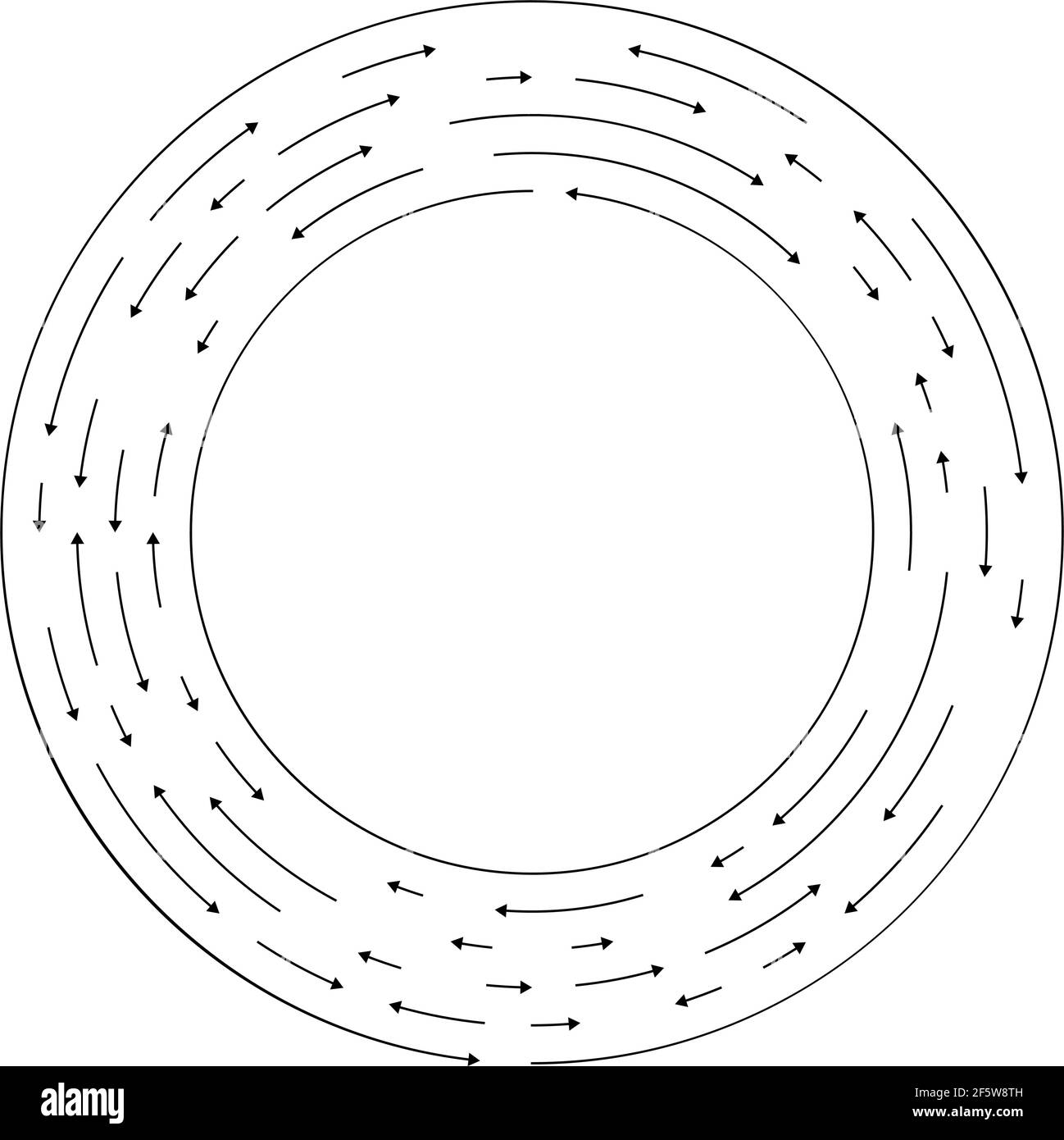 Circular, concentric arrows in opposite direction — Stock vector ...