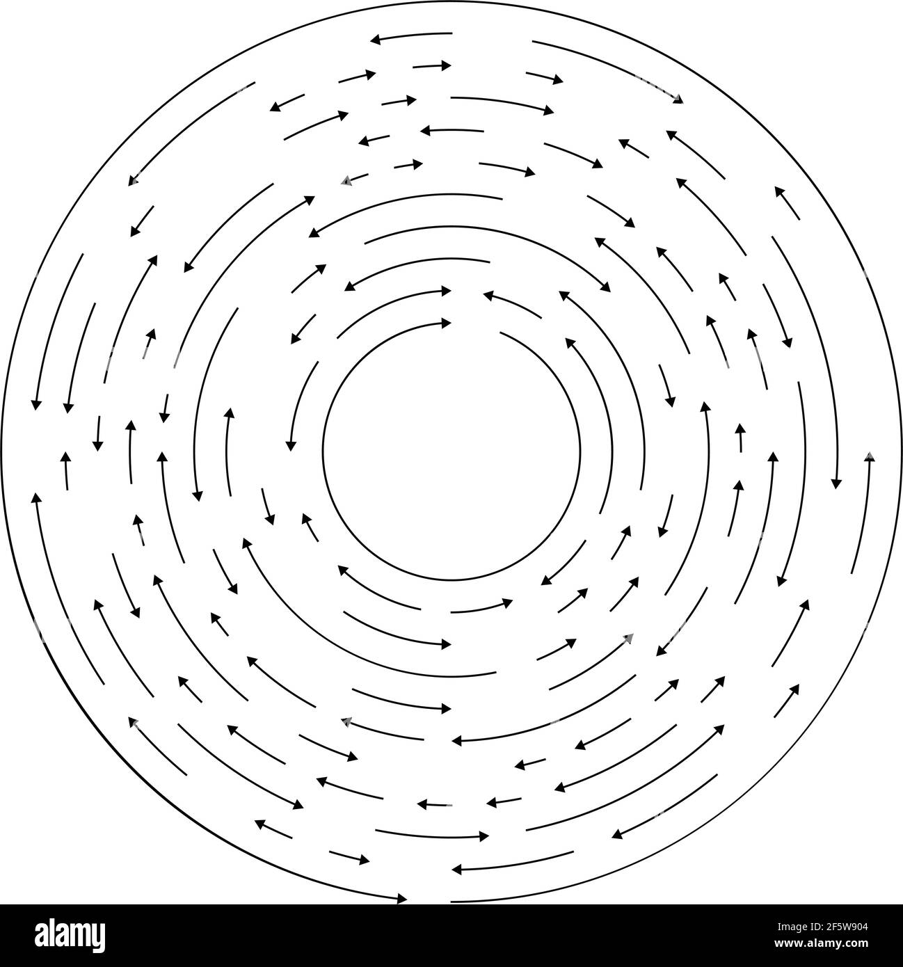 Circular, concentric arrows in opposite direction — Stock vector ...