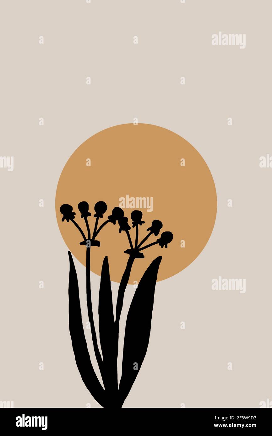 Minimalist Printable Botanical Illustration .Plants Illustration. Home ...