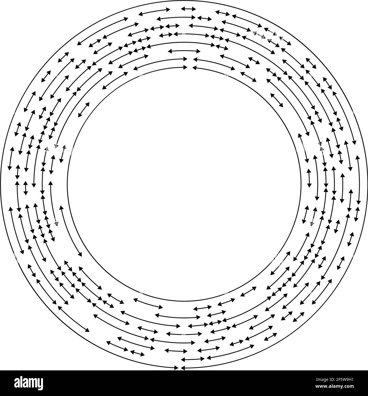 Circular, concentric arrows in opposite direction — Stock vector ...