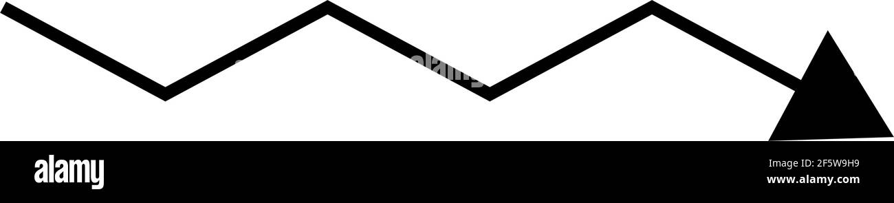 Fluctuating arrow, curvy, zig-zag, criss-cross arrow shape element ...