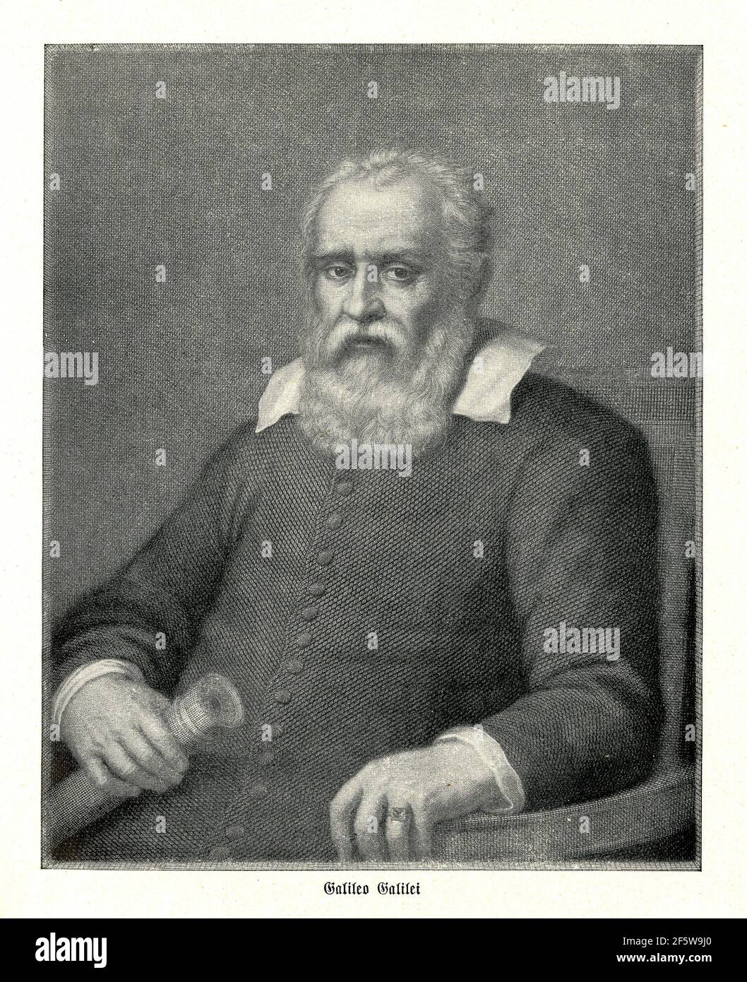 Galileo Galilei, After the engraving by Pietro Bettelini in the Royal Observatory in Berlin ...